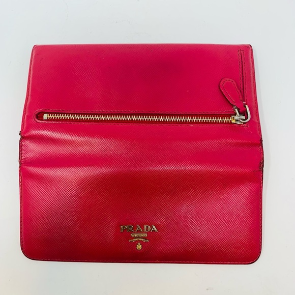 Prada | Bags | Prada Red Wallet | Poshmark